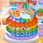 Tiny Baker Rainbow Buttercream Cake - Play Food Games Online
